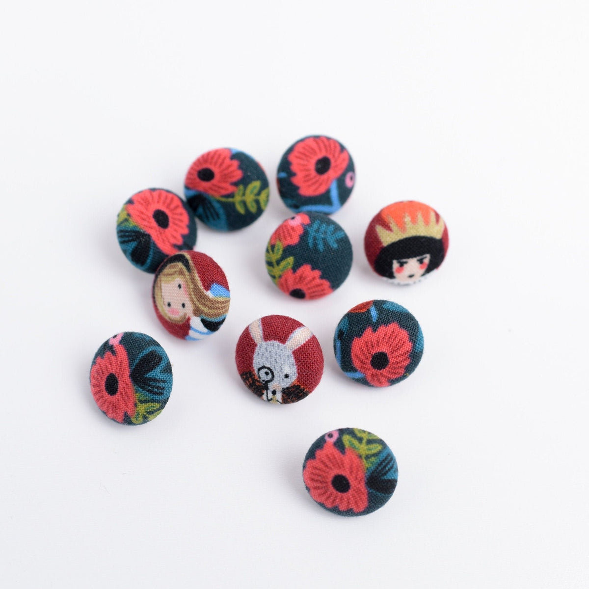 Alice in Wonderland Fabric Button Push Pins - Set of 10 – Aidille