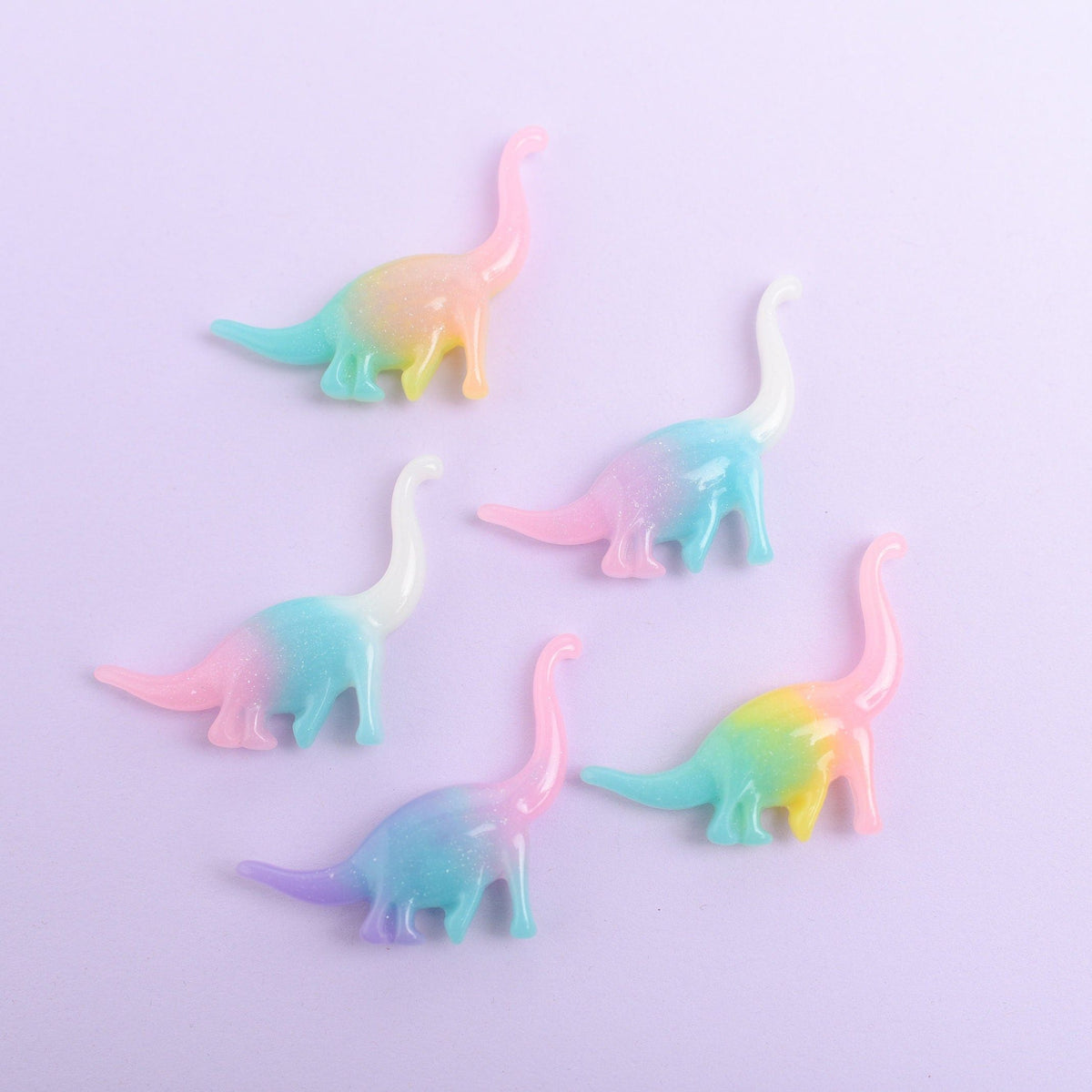 Large Pastel Rainbow Dinosaur Magnets- Set of 5 – Aidille